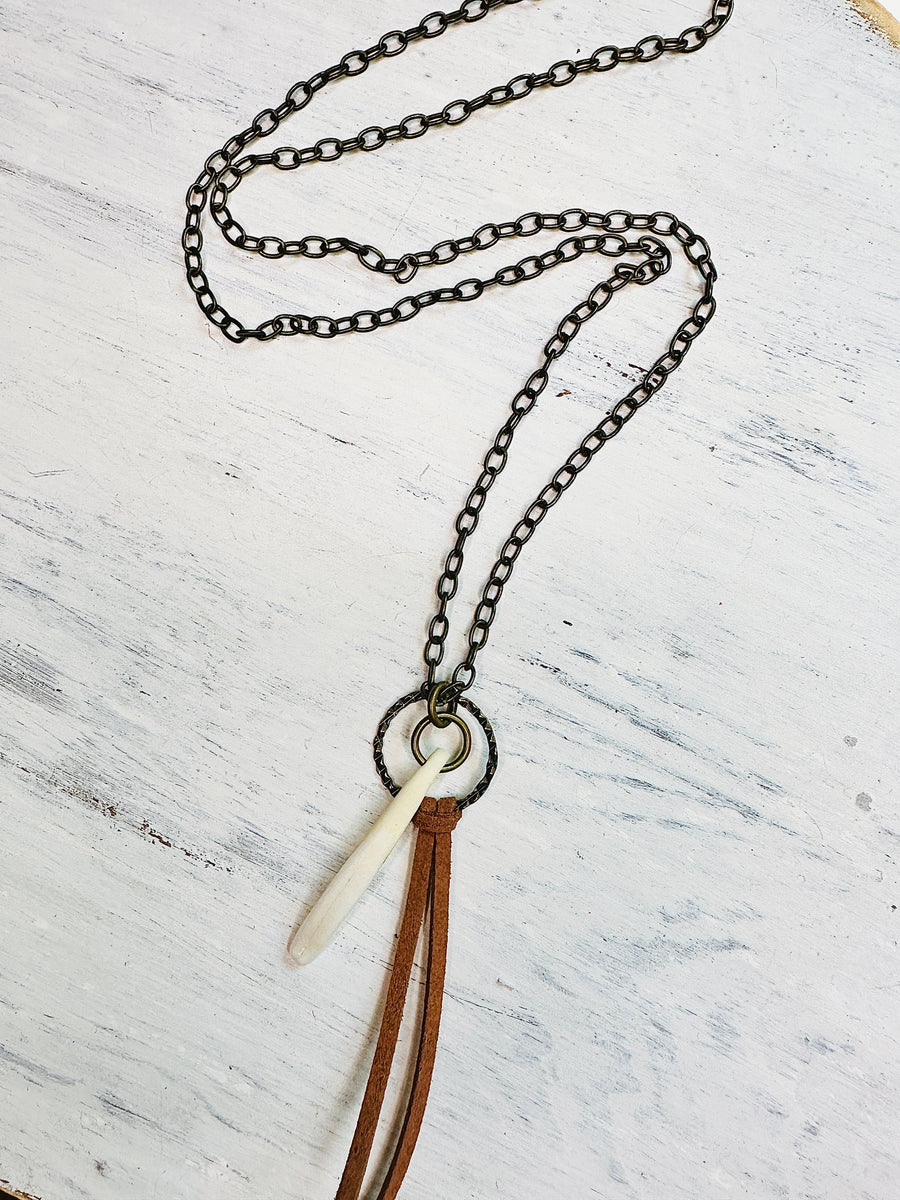 Wild Hog Tooth Necklace - Camel – The Sage Acorn